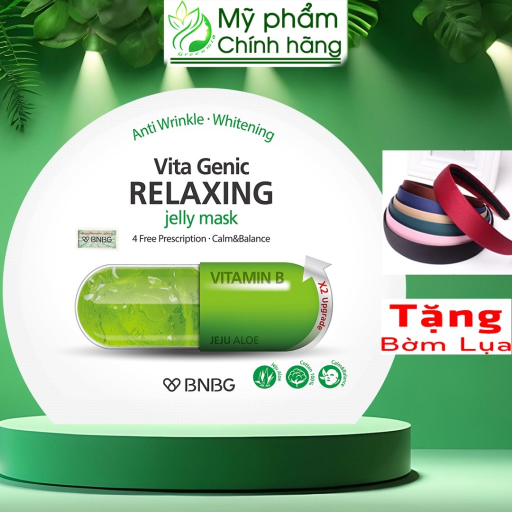 Mặt Nạ BNBG Xanh Lá [HỘP 10 MIÊNG TẶNG BỜM] Vita Genic Relaxing Jelly ...