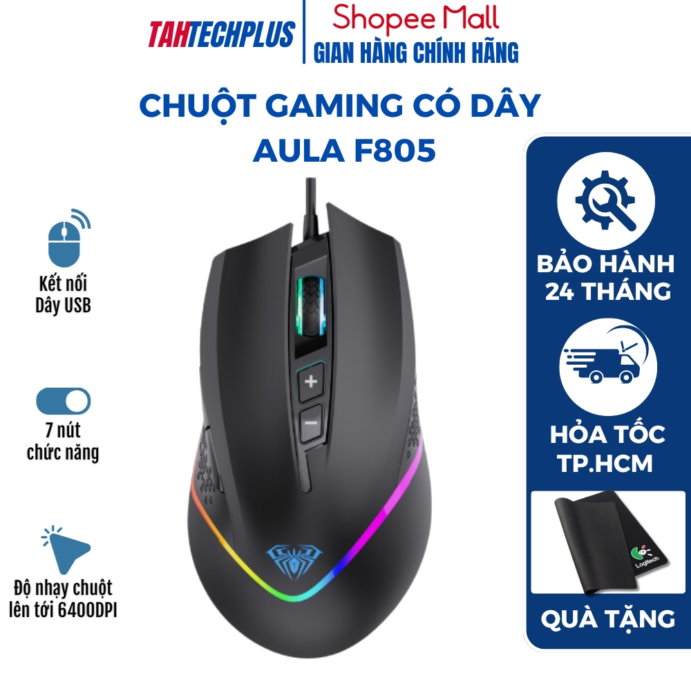 Chuột Máy Tính AULA F805 Có Dây 7 Nút Lập Trình Cho PC/Laptop, Chuột ...