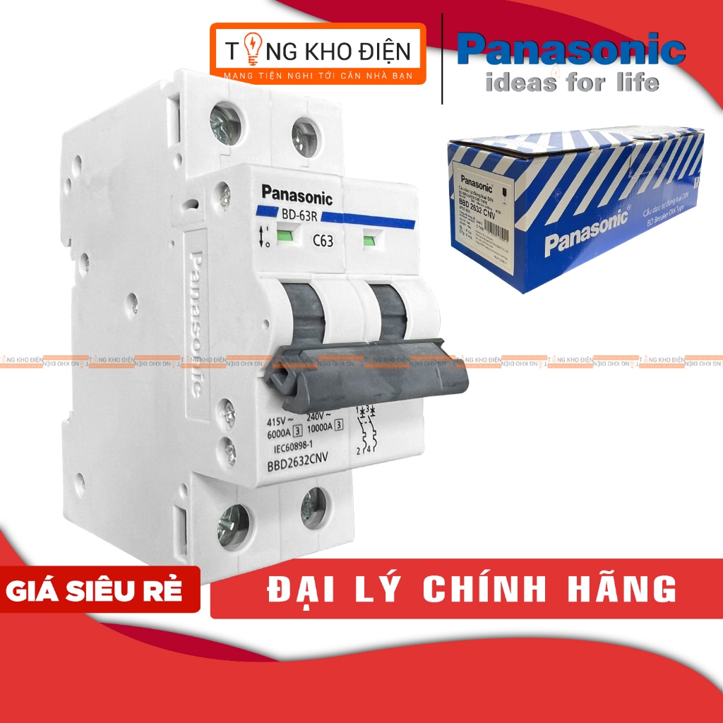 Aptomat bảo vệ quá tải, ngắn mạch 2 pha, MCB Panasonic dòng cắt 6kA [CHÍNH HÃNG] | Shopee Việt Nam