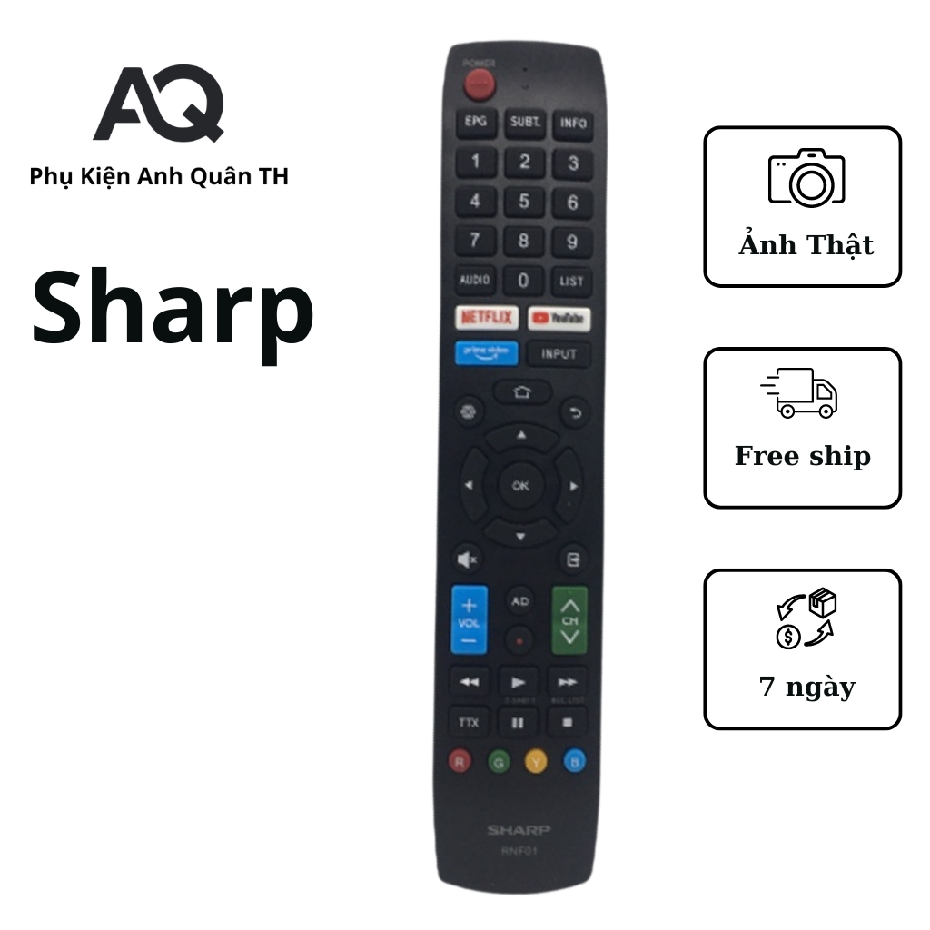 ( Chính Hãng ) Remote tv sharp , điều khiển tivi SHARP các dòng LED/LCD ...