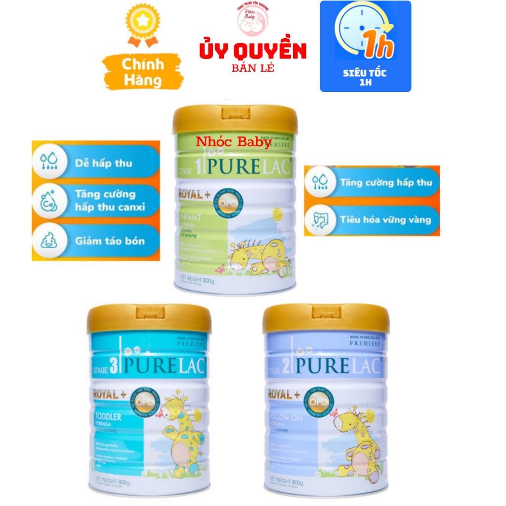Sữa bột công thức Purelac số 1,2,3 Lon 800gr Giúp Bé Phát Triển Toàn ...
