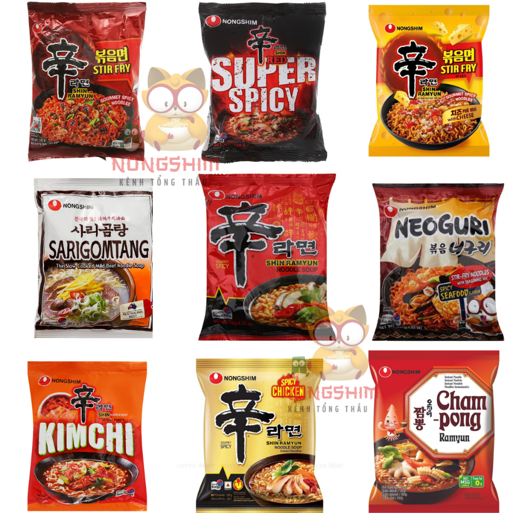 (Mì Gói Nongshim 33 Vị)Mì Nongshim Hàn Quốc, Mì Gói Hàn Quốc, Mì Shin ...