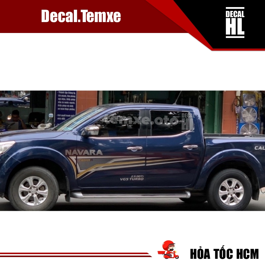 Tem dán sườn xe Navara cho xe xanh , xe đen như hình | Shopee Việt Nam