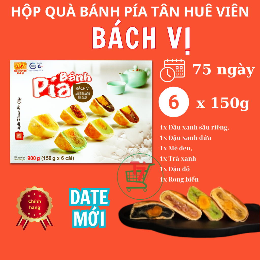 Hộp Quà Bánh Pía Bách Vị Tân Huê Viên 6 Cái 900g | Shopee Việt Nam