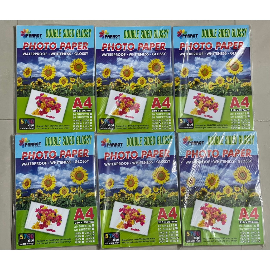 Giấy in ảnh A4 2 mặt bóng - 50 tờ/xấp, giấy ảnh A4, giấy in ảnh parot ...