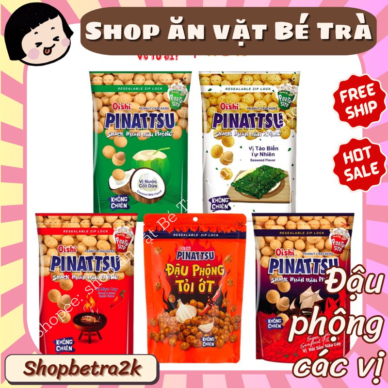 Đậu phộng Oishi Pinattsu không chiên các vị, đồ ăn vặt ngon (gói~85gr ...