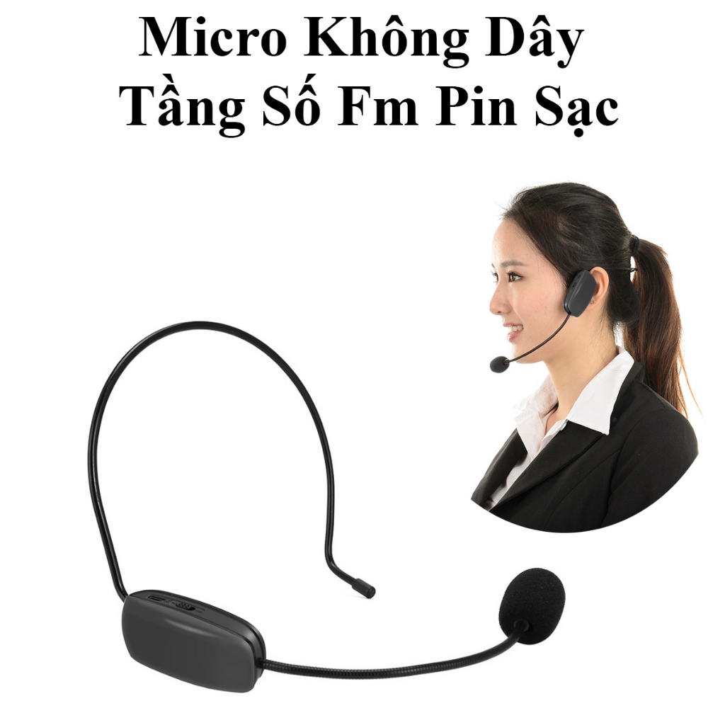 Micro Không Dây Tầng Số Fm Pin Sạc Dùng Cho Máy Trợ Giảng, Amply, Thiết ...