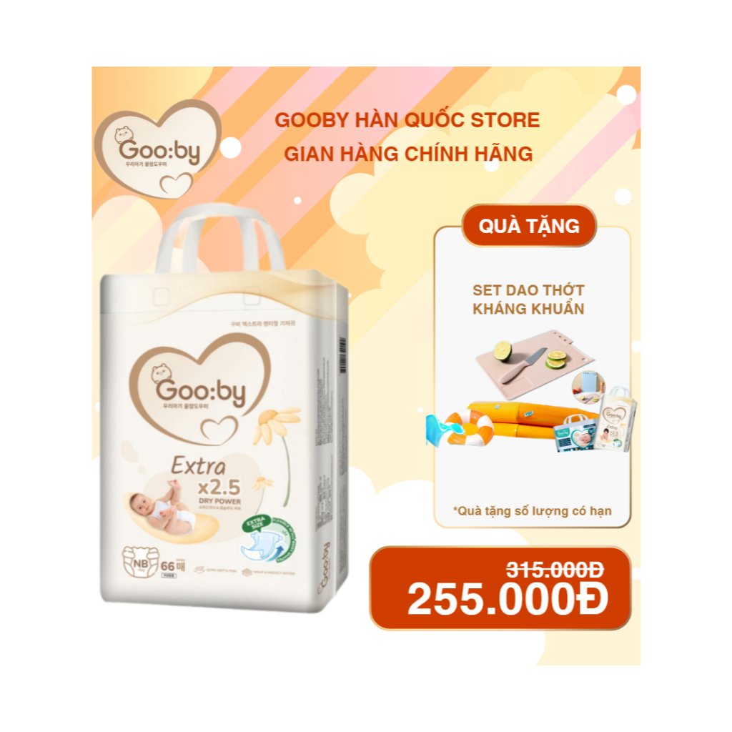 Bỉm gooby, Bỉm dán ngày gooby extra chống trào 12h cho bé NB/S/M ...