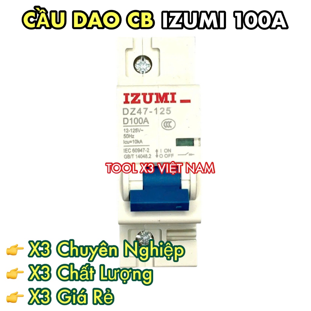 [CB - 100A] Cầu dao CB 125V - 100A IZUMI an toàn dành cho xe điện ...