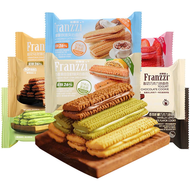 [ Nhiều vị ]Combo 500g Bánh quy kẹp kem Franzzi vị Matcha/ socola ...