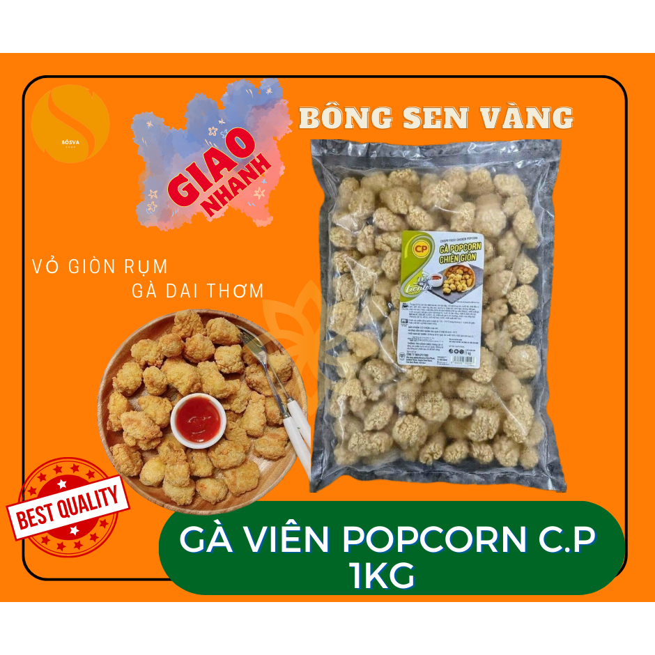 [hoả tốc - giá sỉ] Gà viên popcorn CP túi 1kg - ngon chuẩn KFC | Shopee ...