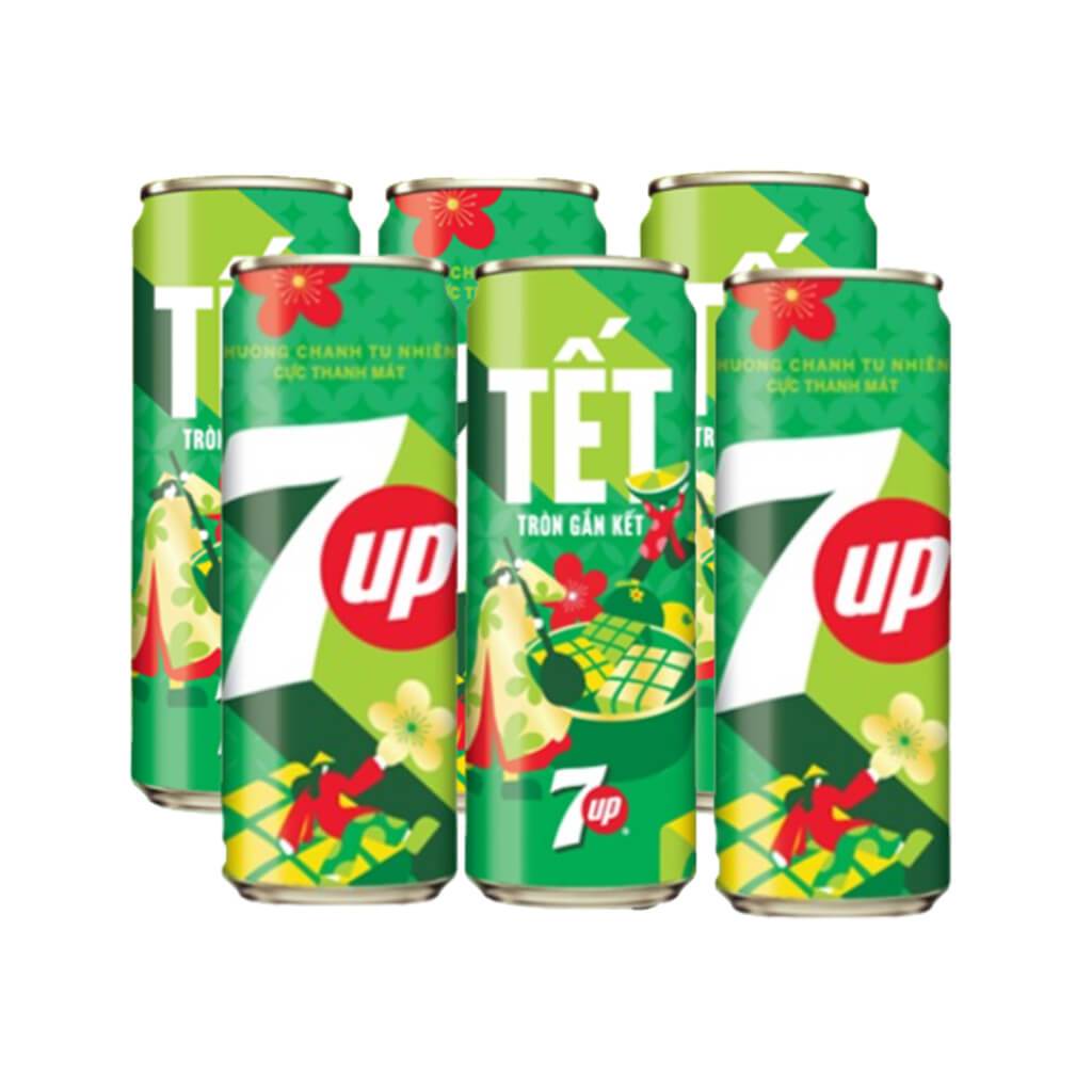 Lốc 6 Lon Nước Ngọt Có Gaz 7Up [7 UP] (320ml/lon) | Shopee Việt Nam