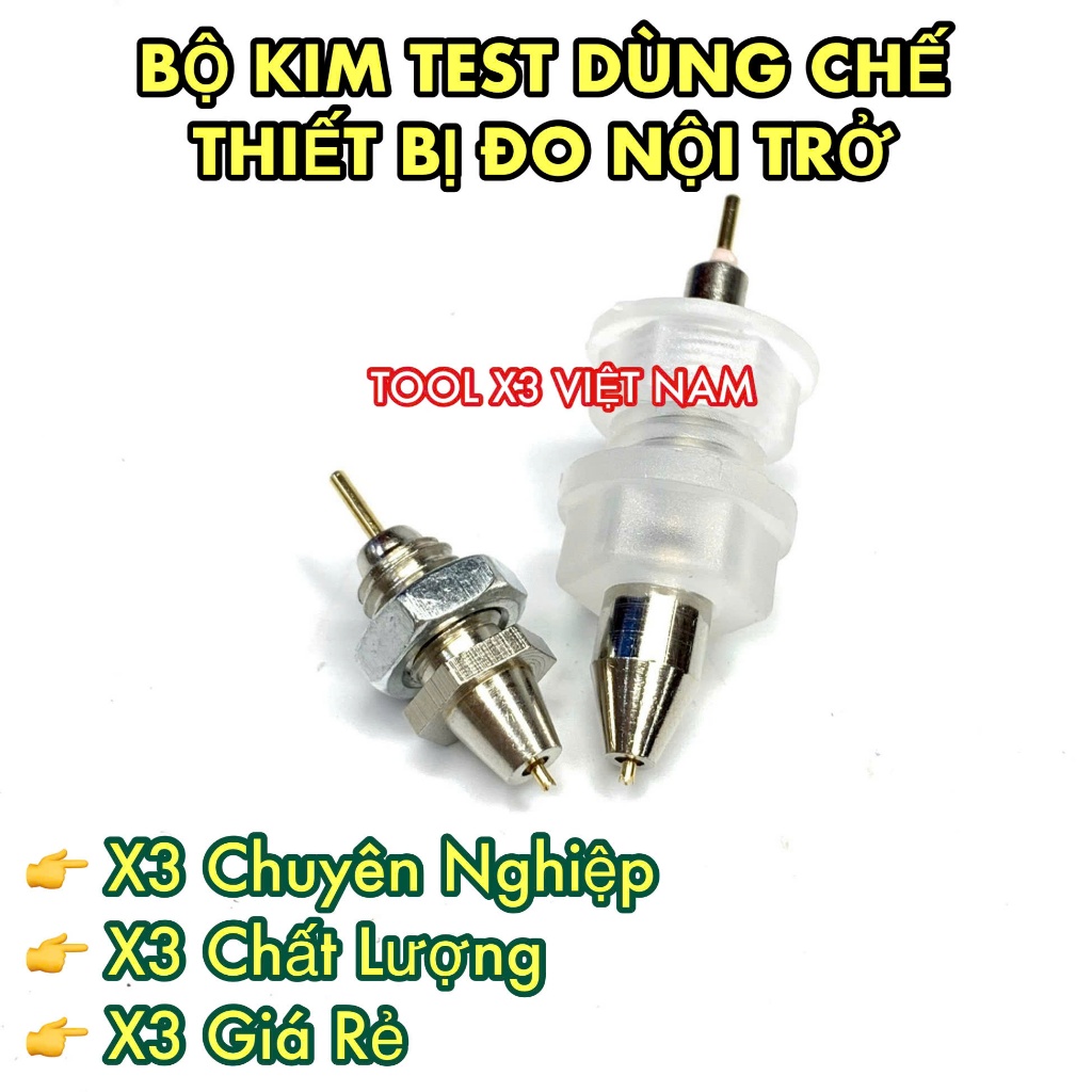 Bộ kim test pin tiếp điểm giữ pin dùng chế thiết bị đo nội trở, dung ...