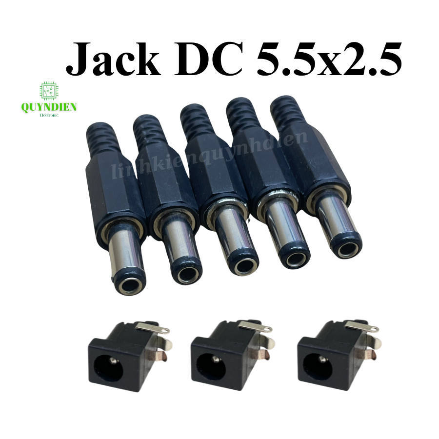 jack sạc DC 5.5x2.5mm chân sạc pin jack nguồn- Linhkien HD | Shopee ...