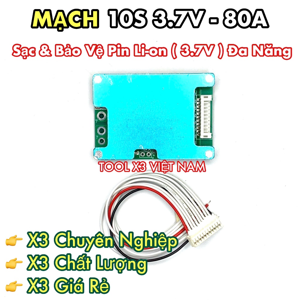 [10S - ĐN] Mạch sạc và bảo vệ pin Lion 10S 3.7V 80A đa năng | Shopee ...