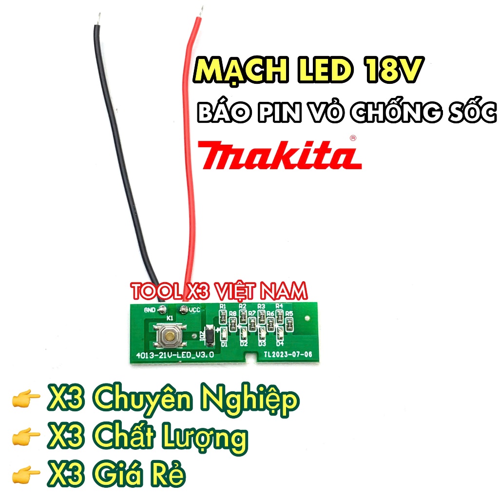 [Led - CS] Mạch Led 18V báo pin Makita (ToolVN) | Shopee Việt Nam