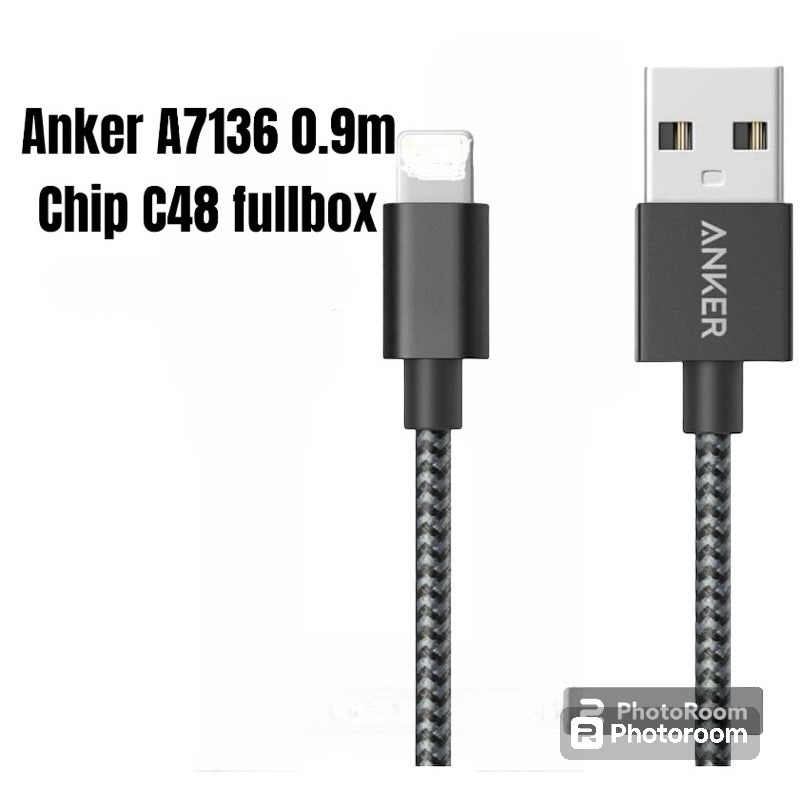 Dây sạc Anker A7136 0.9m bọc dù siêu bền, sạc nhanh các thiết bị Táo ...