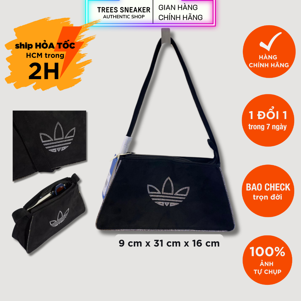[CHÍNH HÃNG] Túi ADIDAS SHOULDER BAG RHINESTONES SUEDE IT7375 Full Tag ...