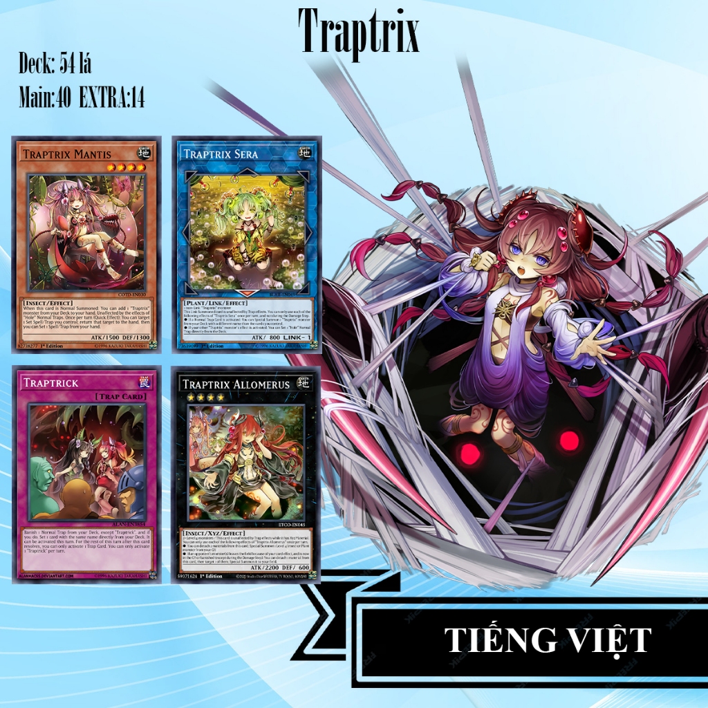 [TIẾNG VIỆT] Bài YuGiOh - Bộ 54 lá bài TrapTrix - TrapTrix Deck - Card ...