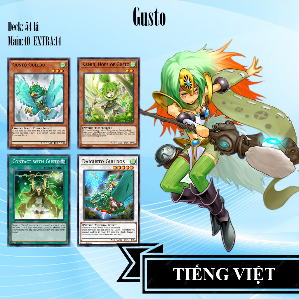 [TIẾNG VIỆT] Bài YuGiOh - Bộ 54 lá bài Gusto - Gusto Deck - Card Game ...