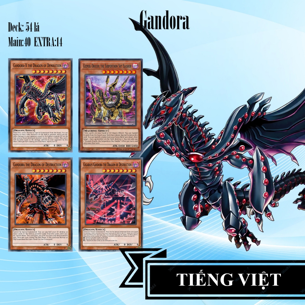 [TIẾNG VIỆT] Bài YuGiOh - Bộ 54 lá bài Gandora - Gandora Deck - Card ...