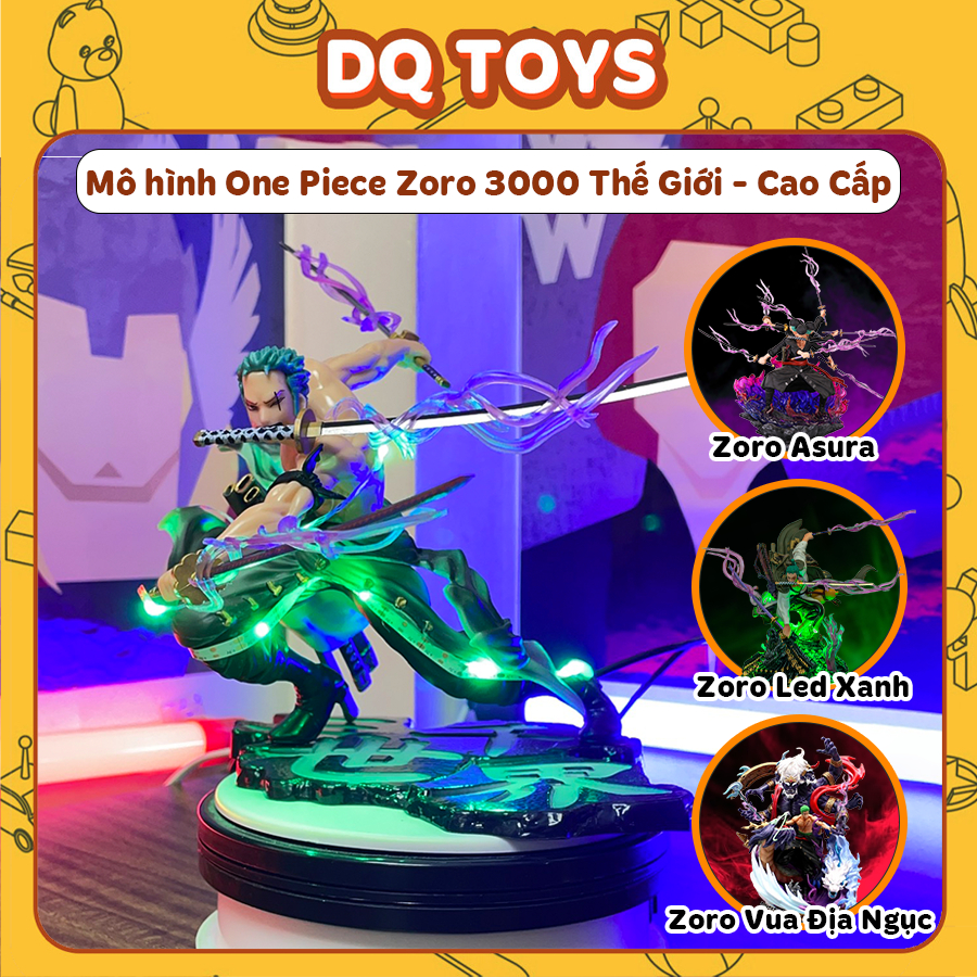 Mô hình Zoro 3000 thế giới có LED 2 đầu 3 kiếm One Piece Vua hải tặc ...