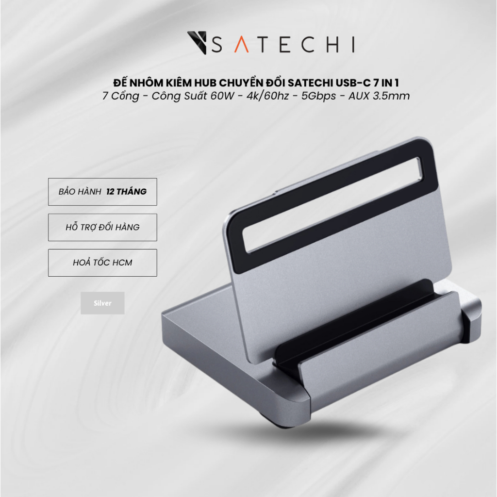 Đế nhôm kiêm Hub chuyển đổi Satechi USB-C 7 in 1 cho iPad | iPhone ...