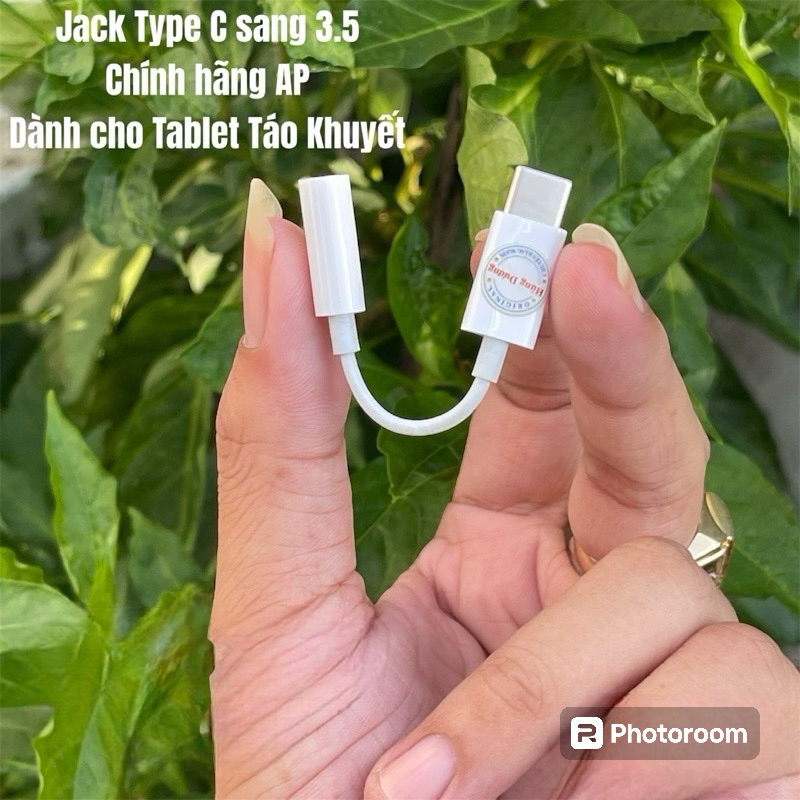 Jack chuyển type C sang 3.5 chính hãng cho tablet táo Pro,Air4,M1,Mni 6 ...