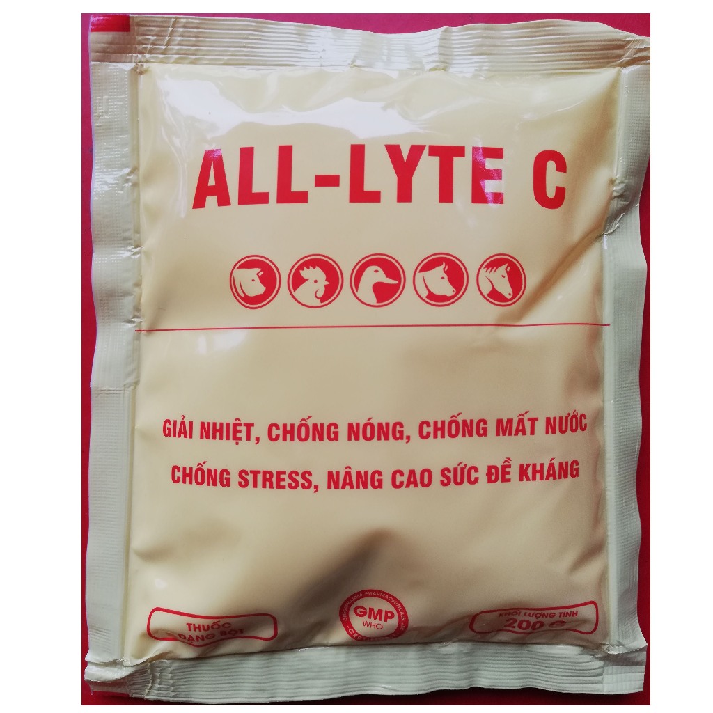 1 gói ALL-LYTE C 200g Điện giải c và Vitamin giải nhiệt chống nóng, chống mất nước, chống Stress ...