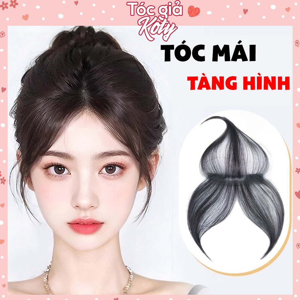 Tóc mái giả tàng hình được dệt thủ công tóc thật 100% che hói trán và ...