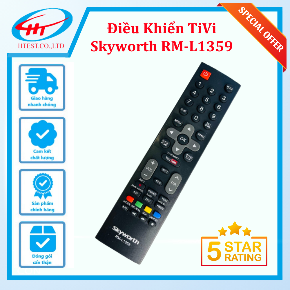 Điều Khiển TiVi Skyworth RM-L1359 - Remote Skyworth RM-L1359 smart internet youtube nút ở giữa ...
