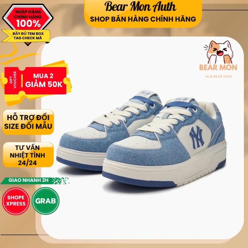 Giày Thể Thao MLB Chunky Liner Denim Basic New York Yankees 3Asxcvt4N ...