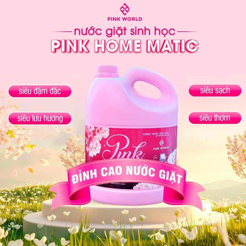 Nước giặt sinh học PINK HOM MATiC (can to 3,6 lít) | Shopee Việt Nam