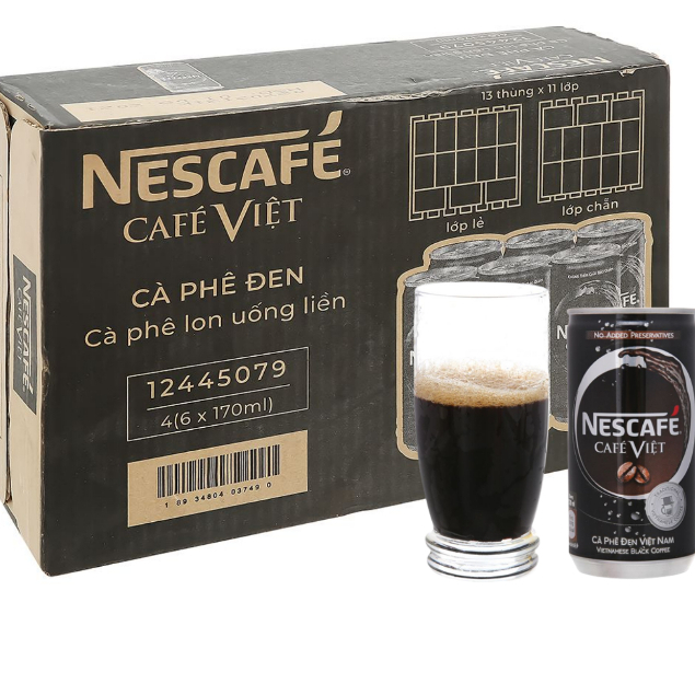 Cà phê đen NESCAFE cafe việt lon 170 ml | Shopee Việt Nam