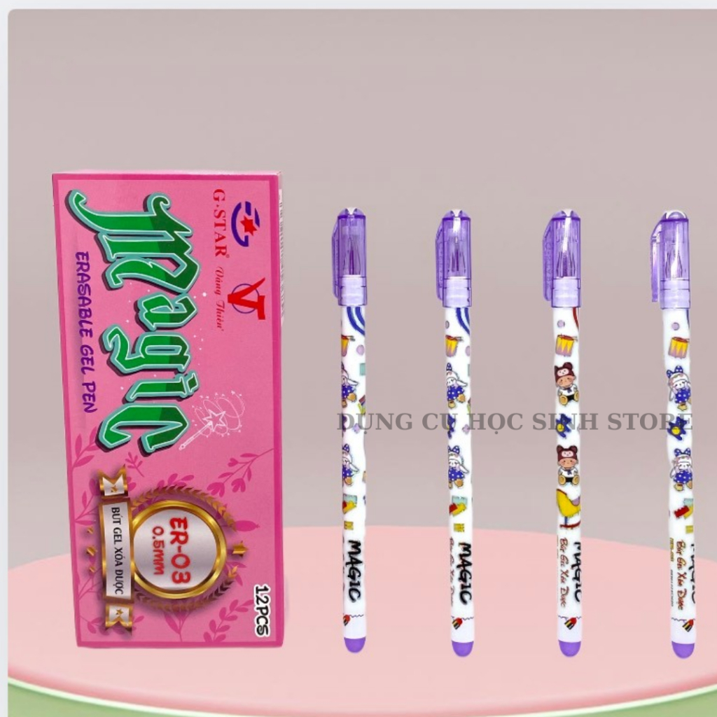 Hộp 12 cây bút gel Xóa Được MAGIC ER03 hiệu GSTAR (Mực xanh, tím) | Shopee Việt Nam
