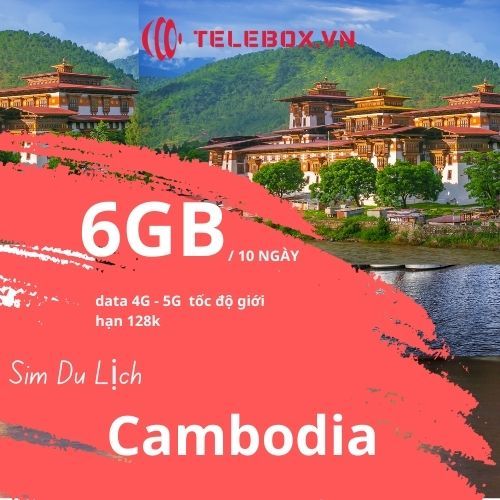 [TELEBOX] Sim Du Lịch CAMPUCHIA 4G tốc độ cao MIỄN PHÍ tốc độ 3GB không giới hạn | Shopee Việt Nam