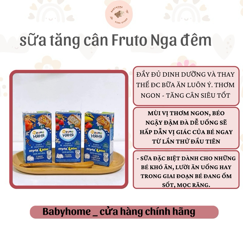 [date 4-6/2025] Sữa đêm Nga ngũ cốc Fruto Nyanya 200ml | Shopee Việt Nam