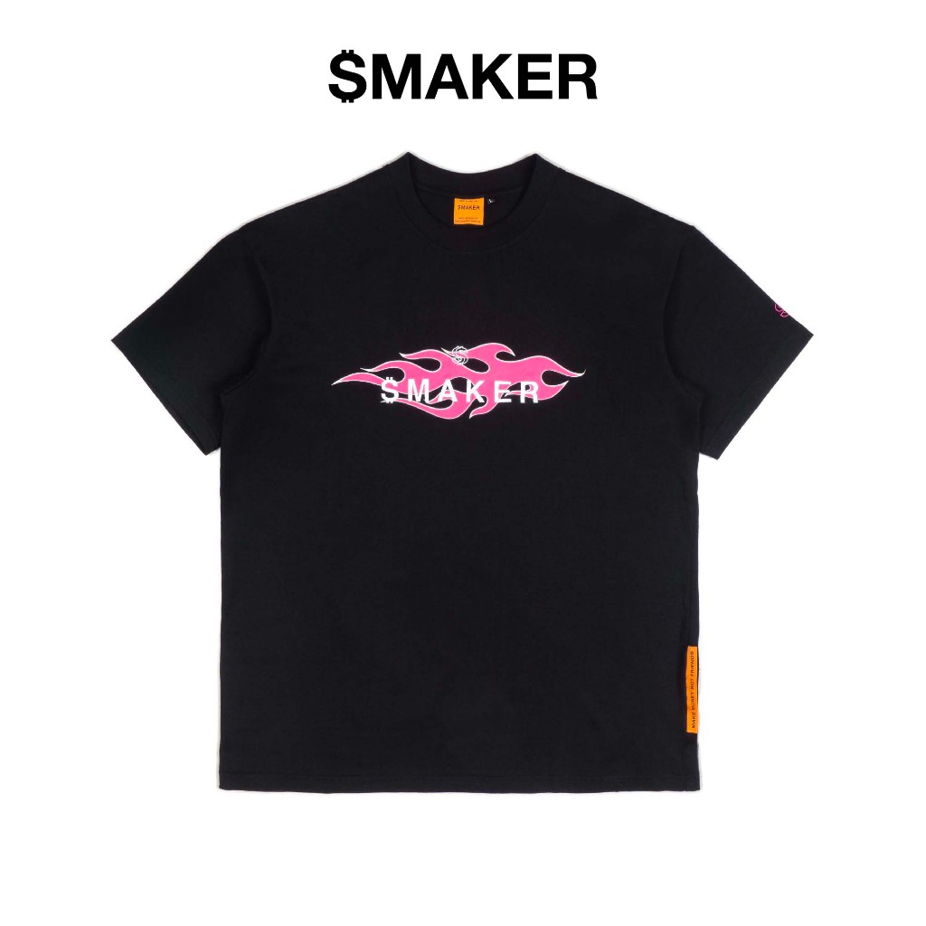 [SMAKER] Áo thun lửa hồng 100% cotton màu đen - SMAKER PINK TRIBAL ...