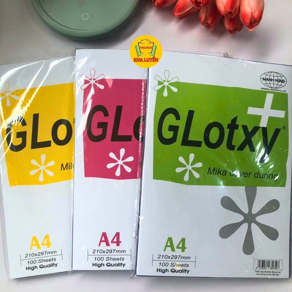 Bìa Bóng Kính A4/ A3 Glotxy, Bìa Mika A4 Cỡ Dày- Trung- Mỏng Glotxy, Bìa Bóng Kính Mạnh Hưng ...
