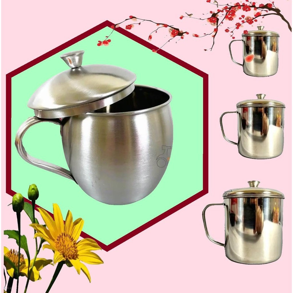 V- Ca cốc Inox có nắp/ Ly inox có nắp đậy uống nước, tách uống trà, cà phê inox sus 304 700ml ...