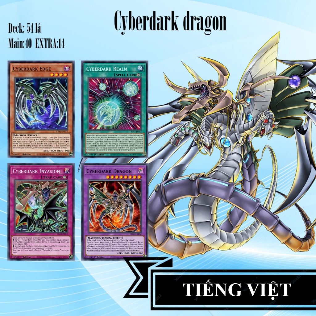 [TIẾNG VIỆT] Bài YuGiOh - Bộ 54 lá bài Cyberdark dragon - Cyberdark dragon Deck - Card Game VN ...