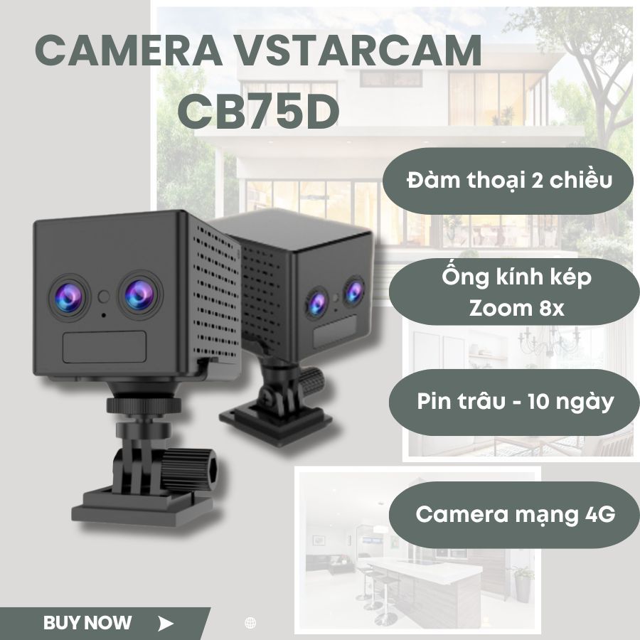Camera Không Dây Vstarcam CB75D / CB75 / CB71 Corisu Đàm Thoại 2 Chiều, Sim 4G, Pin Trâu, Ống ...