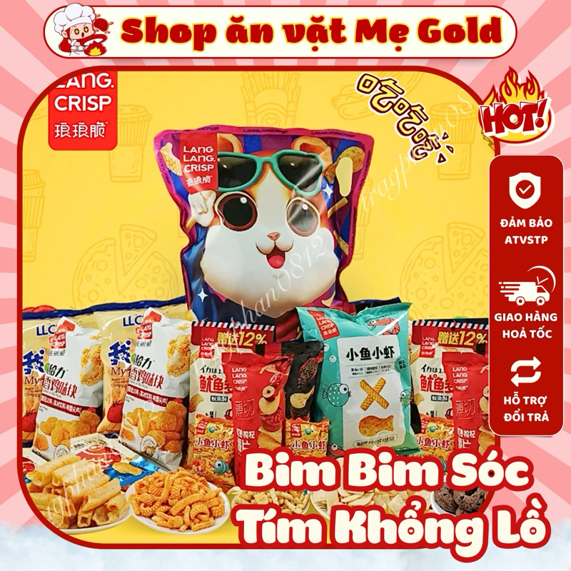 Bim bim sóc tím khổng lồ, snack giòn hỗn hợp Sóc Hip Hop (gói 528g ...