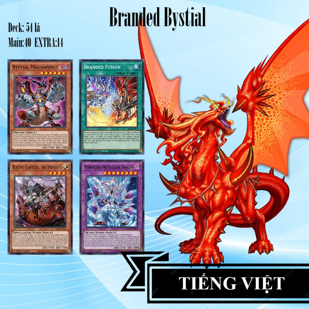 [TIẾNG VIỆT] Bài YuGiOh - Bộ 54 lá bài Branded Bystial - Branded Bystial Deck - Card Game VN Giá ...