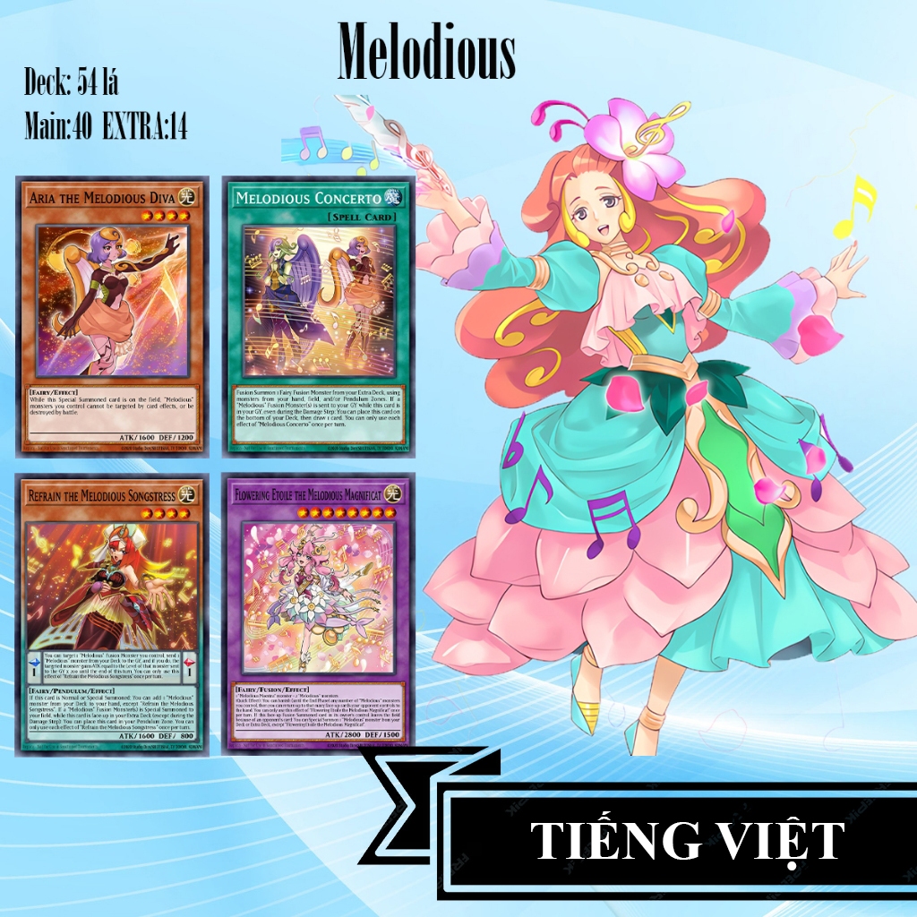 [TIẾNG VIỆT] Bài YuGiOh - Bộ 54 lá bài Melodious - Melodious Deck ...