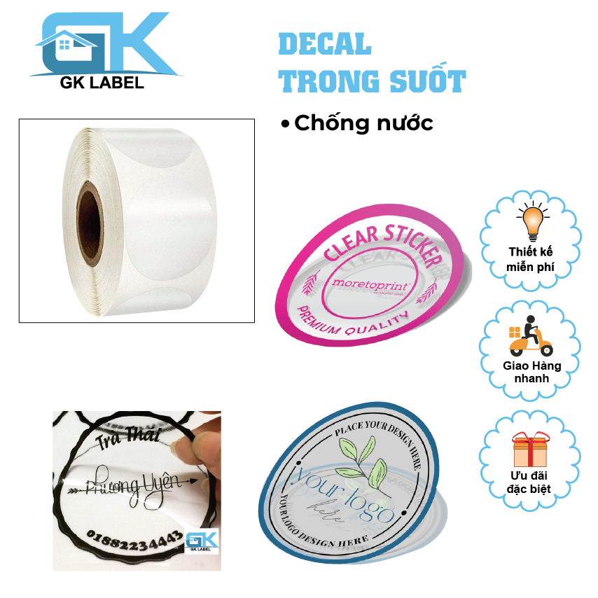 In tem nhãn trong suốt, sticker, logo - MIỄN PHÍ THIẾT KẾ | Shopee Việt Nam