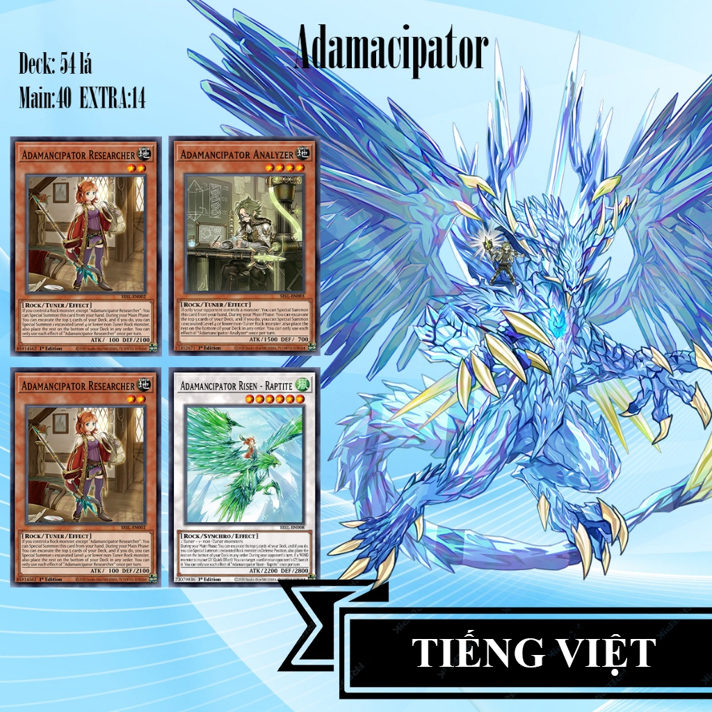 [TIẾNG VIỆT] Bài YuGiOh - Bộ 54 lá bài Adamancipator - Adamancipator Deck - Card Game VN Giá Rẻ ...