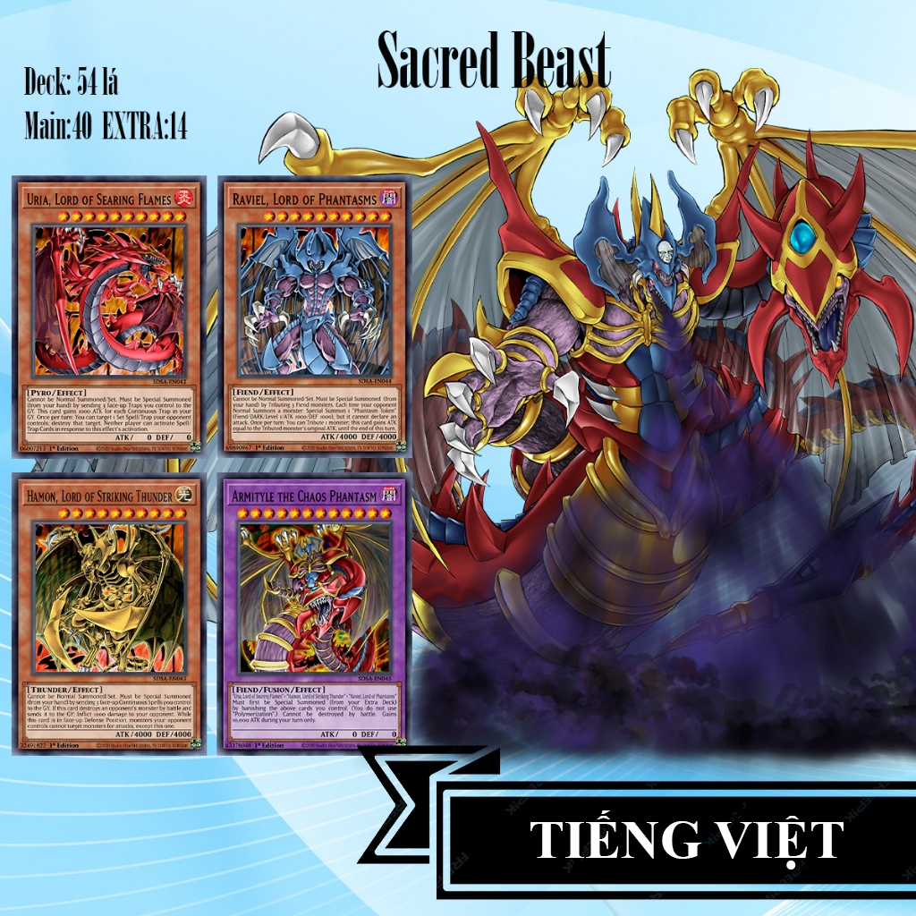 [TIẾNG VIỆT] Bài YuGiOh - Bộ 54 lá bài Sacred Beast - Sacred Beast Deck - Card Game VN Giá Rẻ ...
