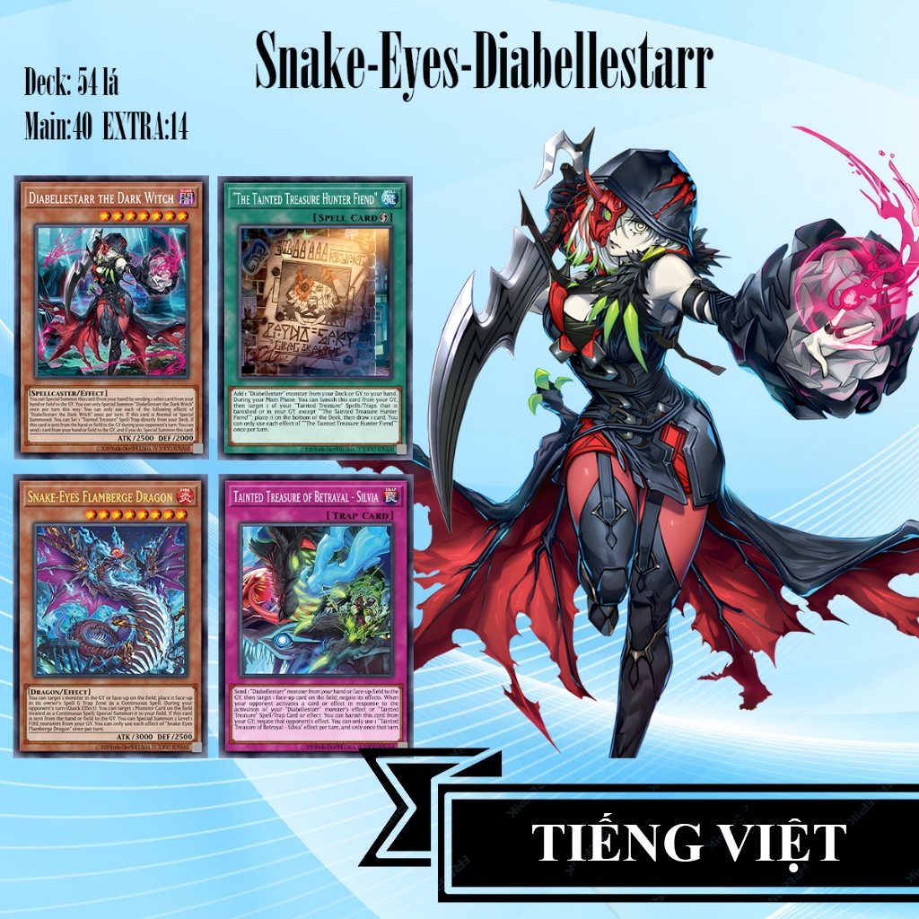 [TIẾNG VIỆT] Bài YuGiOh - Bộ 54 lá bài Snake-Eyes-Diabellestarr Deck - Card Game VN Giá Rẻ ...