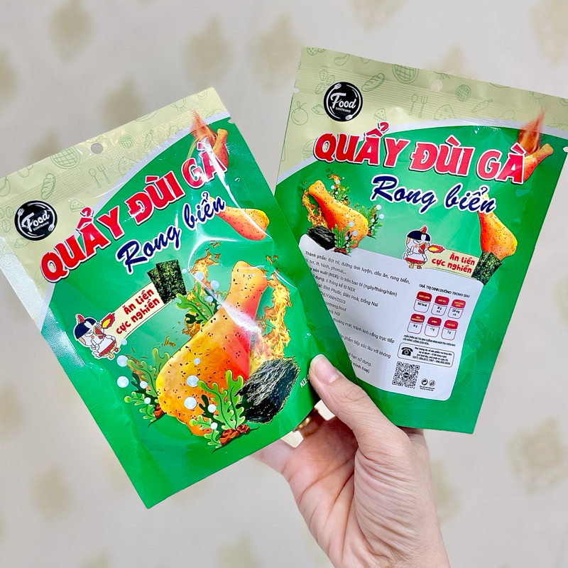 Đùi gà rong biển, snack quẩy đùi gà sấy rong biển mè đen (500g ...